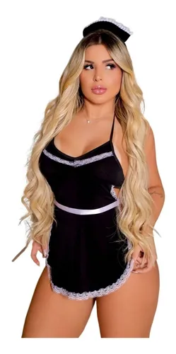 Lingerie Sensual Dia Dos Namorados Completa Preta Envio Hj