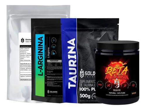 Beta Alanina 500g Arginina 500g Batata 2kg Taurina 500g Entrega Grátis