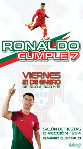 Tarjeta Invitación Digital Cumpleaños Cristiano Ronaldo Cr7 En Venta En