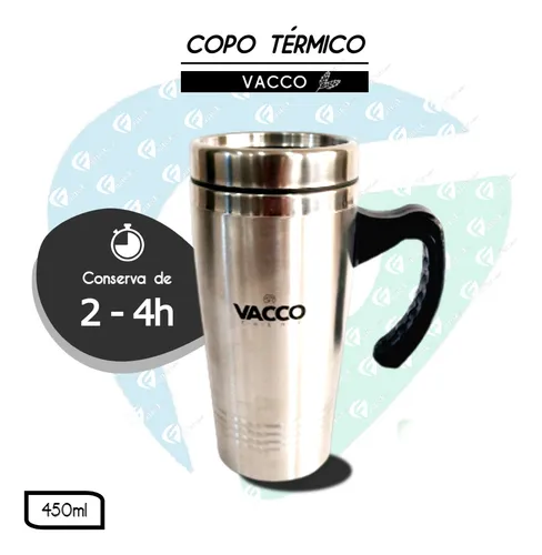 Caneca Térmica Copo 450ml Vacco Therm Inox Com Tampa Cerveja ... Caneca Térmica Copo 450ml Vacco Therm Inox Com Tampa Cerveja ...