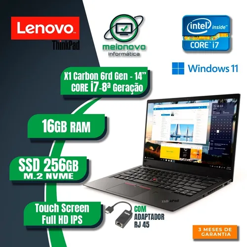 Notebook Lenovo Thinkpad X1 Carbon 6ªgen I7 8ªger 16gb 256gb Notebook Lenovo Thinkpad X1 Carbon 6ªgen I7 8ªger 16gb 256gb