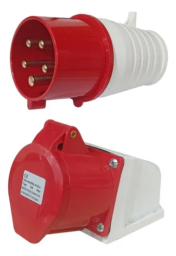 Clavija Y Enchufe Superficial Rojo 3p+n+t 16a 415v | Meses sin interés