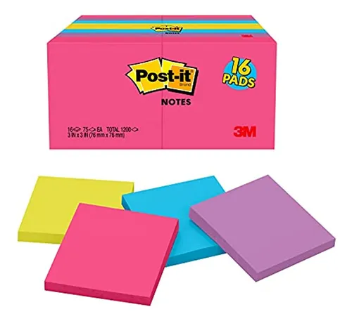 Notas Post It 3x3 Pulg Bulk 16 Blocs Paquete 75 Hojas Por Cuotas