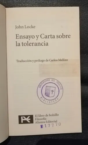 Ensayo Y Carta Sobre La Tolerancia John Locke en venta en Quinta Normal ... Ensayo Y Carta Sobre La Tolerancia John Locke en venta en Quinta Normal ...