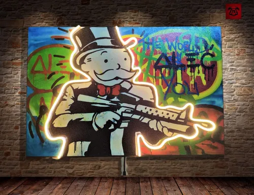 Cuadro De Alec Monopoly - Scarface Con Luz Neon 60x40cm | Meses sin inter茅s Cuadro De Alec Monopoly - Scarface Con Luz Neon 60x40cm | Meses sin inter茅s