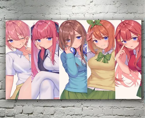 Cuadro Decorativo Quintillizas Anime Canvas Hogar Artistico Meses Sin