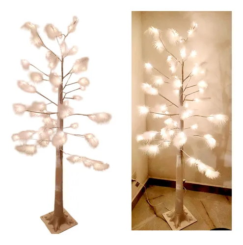 Arbol Luces Luz Led Plumas Navidad Chamizo Flores | Cuotas sin interés Arbol Luces Luz Led Plumas Navidad Chamizo Flores | Cuotas sin interés