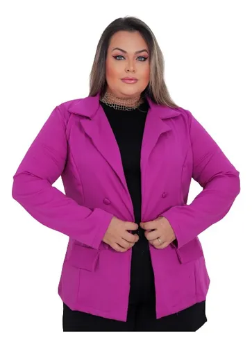 Blazer Plus Size Feminino Alfaiataria Social Elegante Frete Grátis