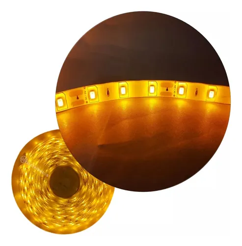 Tira Led 5050 De 5 M Con Silicona Ip65 Impermeable Luz Amarilla