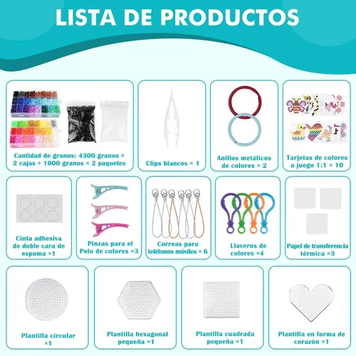 Kit Hama Beads 10600pcs Para Hacer Bisutería Tubos Planchado | Meses ...