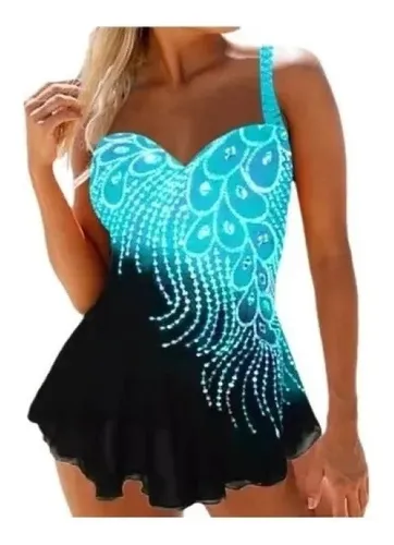 Maiô Feminino Uma Peça Tankini Plus Size Sexy A Parcelamento Sem Juros