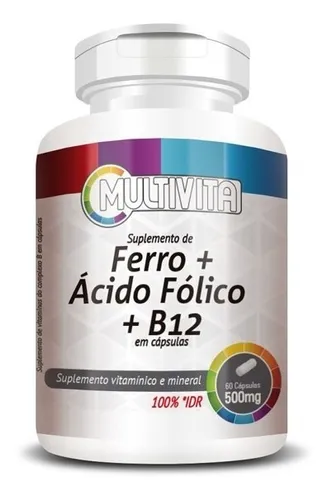 Hierro, ácido fólico y vitamina B12 (metilcobalamina) 60 cápsulas ...