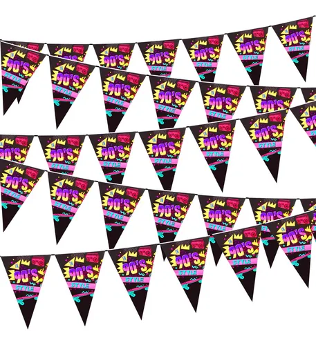 50 Banderines Temticos De Los 90 Para Fiestas De Los 90, Ban | Envío gratis 50 Banderines Temticos De Los 90 Para Fiestas De Los 90, Ban | Envío gratis
