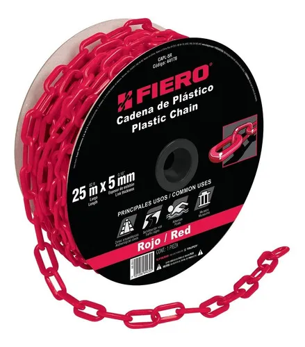 Cadena Plastica 5 Mm X 25 Mt Roja Fiero 44176 Color Rojo | Envío gratis