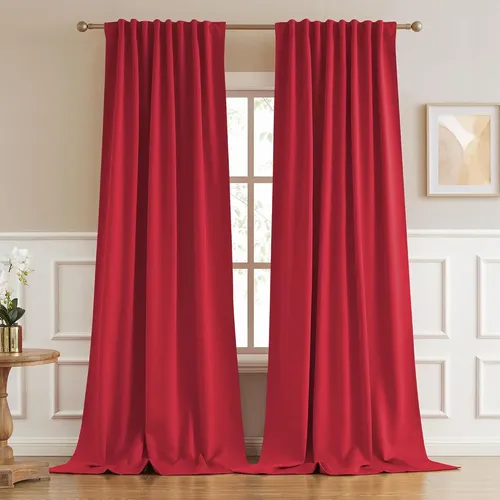Cortinas Extralargas Opacas Rojas Para Sala De Estar Rojo | Meses sin ...