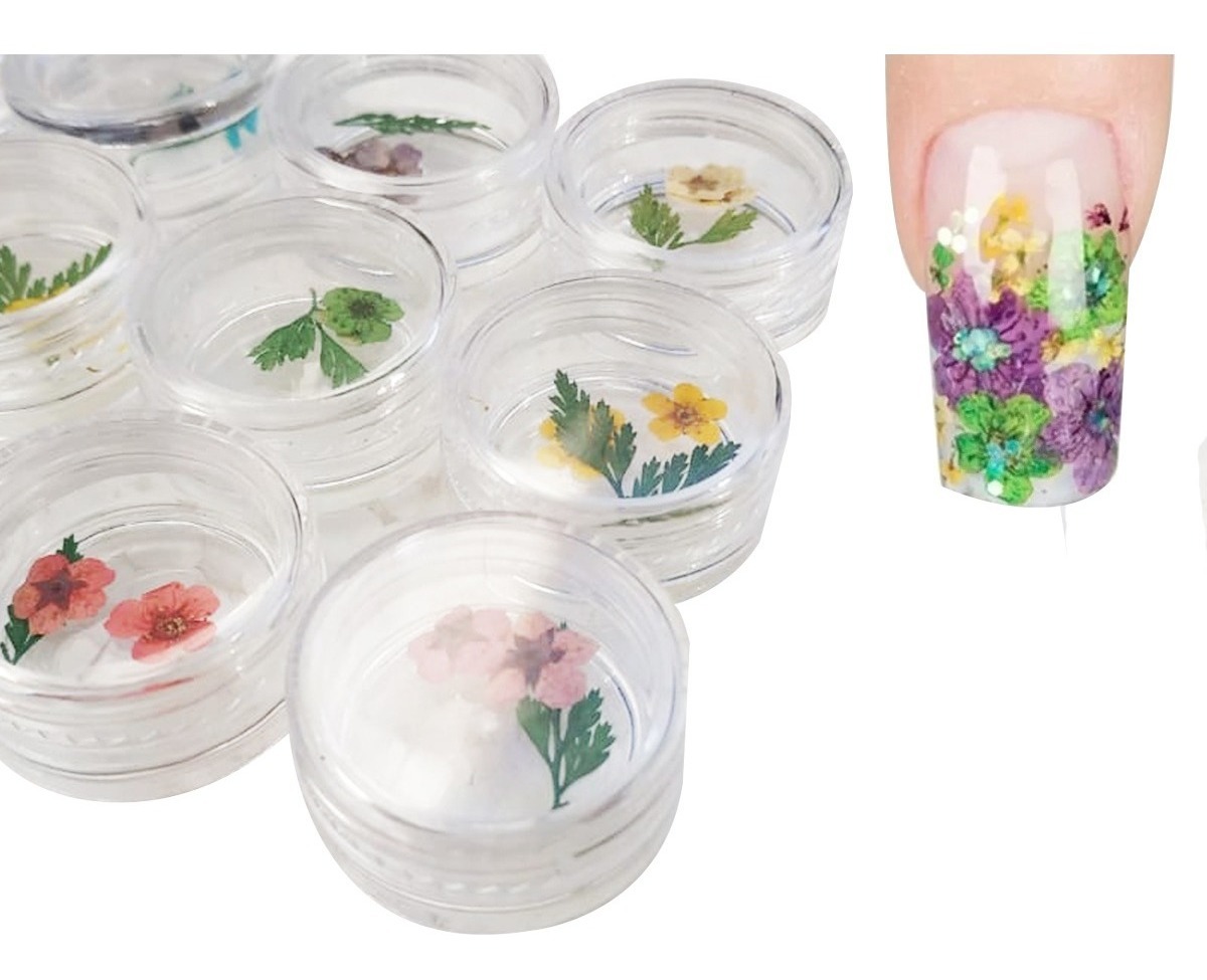 Kit 12 Flores Seca Decoração Unhas Gel Salão Oferta Mercadolivre
