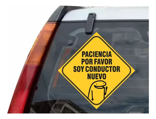 Aviso Letrero Sticker Adhesivo Aprendiz A Bordo Carro X 2und Cuotas Sin Interés