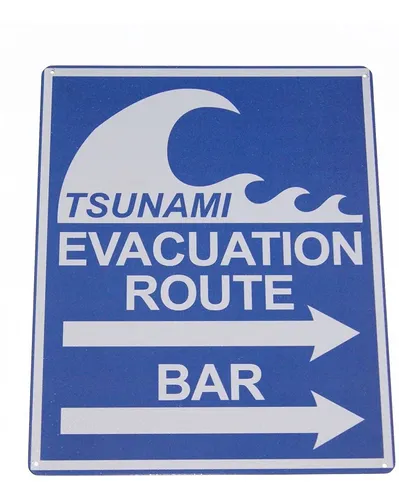 Ruta De Evacuación Del Tsunami Letrero De Chapa Para Bar Envío Gratis