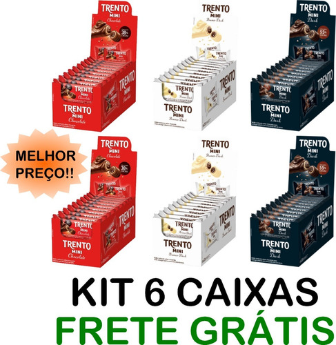 Kit 6 Caixas Chocolate Trento Mini C/ 20 Un Peccin - Atacado ... Kit 6 Caixas Chocolate Trento Mini C/ 20 Un Peccin - Atacado ...
