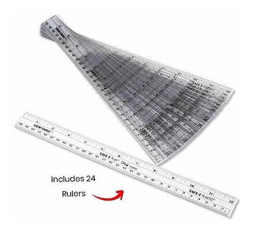 Hand2mind Safe T Flat Flexible 12 Pulgadas De Reglas De Plás Cuotas