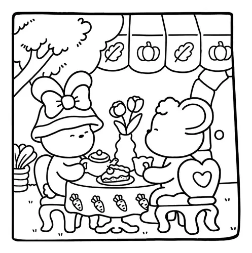 Desenho Para Colorir Confy Days E Cozy Friends 80 Folhas Estilo Bobbie