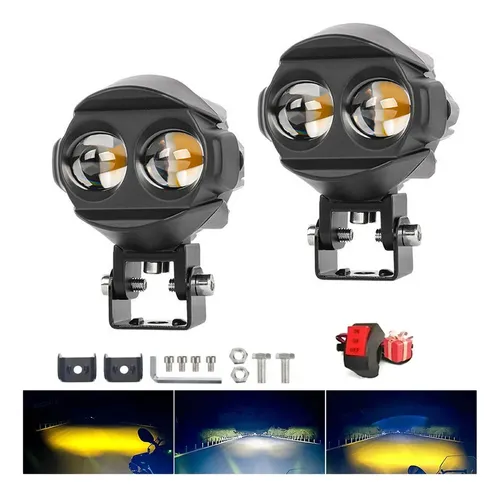 2pzs Faros Auxiliares 3 Modos Doble Color Led Para Auto Moto | MercadoLibre