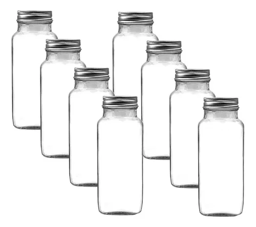 8 Botellas De Vidrio Cuadradas Francesas Especias De 8 Cuotas Sin