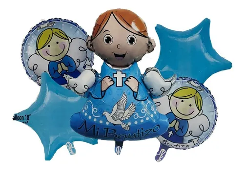Paquete Globos Bautizo Niño Fiesta Globo Metálico Figura en venta en ... Paquete Globos Bautizo Niño Fiesta Globo Metálico Figura en venta en ...