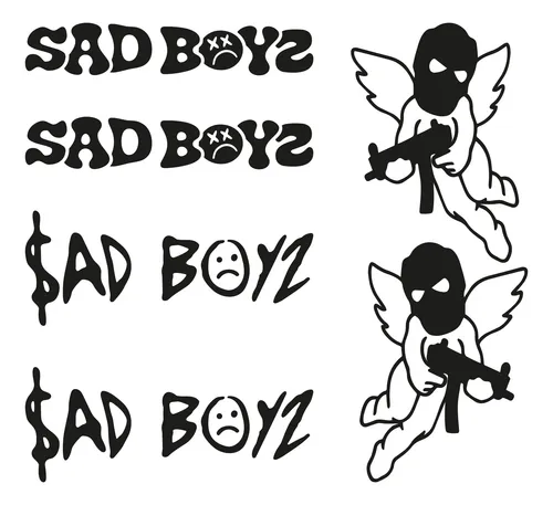 Calcomania Sticker Vinil Sad Boyz Para Auto Y Moto | Envío gratis
