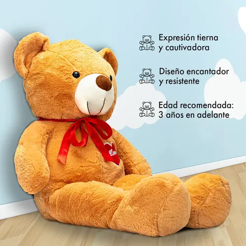Oso De Peluche Teddy Grande Abrazable Corazón | MercadoLibre