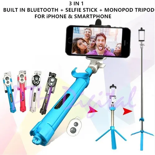 Selfie Stick 3 En 1 Monopod Trípode Para Smartphone Mercadolibre