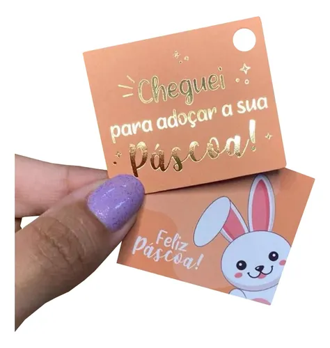 25un Mini Tag Hot Stamping Cheguei Para Adoçar Páscoa | Parcelamento ... 25un Mini Tag Hot Stamping Cheguei Para Adoçar Páscoa | Parcelamento ...