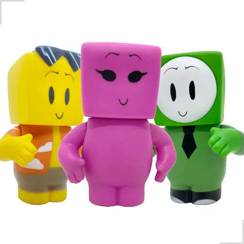 Kit Boneco Minecraft Mel Melzinha E Stick Mini 12cm Vinil Frete Grátis