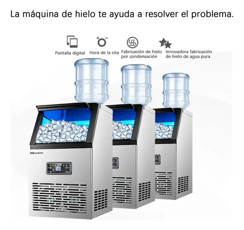 BEBOKI Máquina Para Hacer Hielo Comercial Fabricador 50kg/24 Horas ...