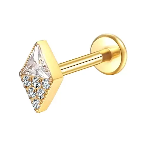 Piercing Helix Conch Titânio Pvd Quadrado Zircônias 1,2x8 ...
