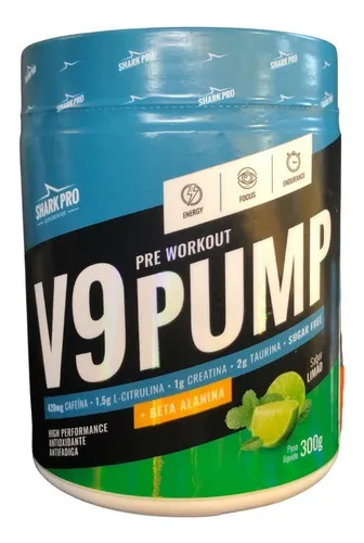 Preentrenamiento V9 Shark De 300 G Con Beta Alanina Mercadolibre