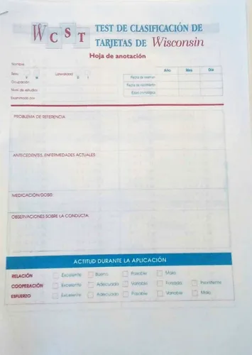 Test De Clasificación De Cartas De Wisconsin Wcst en venta en Pehuajó ... Test De Clasificación De Cartas De Wisconsin Wcst en venta en Pehuajó ...