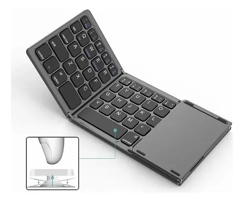 Teclado Ultra Fino Dobrável De Bluetooth Mini Com Touchpad Parcelamento Sem Juros