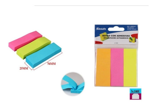 Pack 5 Notas Adhesivas Post It Colores Flourescentes Cuotas Sin Interés