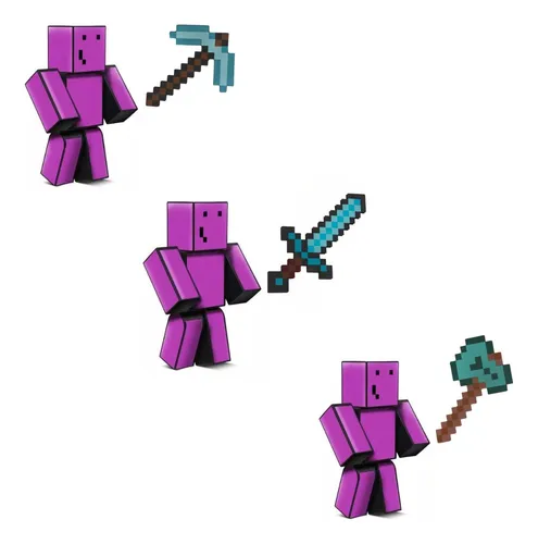 Boneco Minecraft Melzinha 35cm Streamers Original 1 Arma
