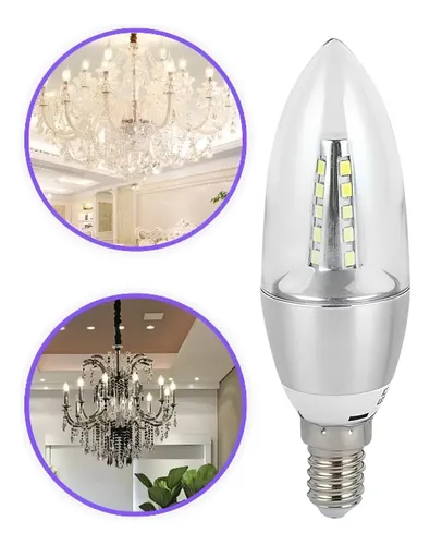 Lâmpada Led Vela 4w Chama E14 Branco Frio Lustre Parcelamento Sem Juros