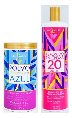 Kit Nekane Decolorante Polvo Azul + Activador 1 L Tono Peróxido 20 Vol ... Kit Nekane Decolorante Polvo Azul + Activador 1 L Tono Peróxido 20 Vol ...