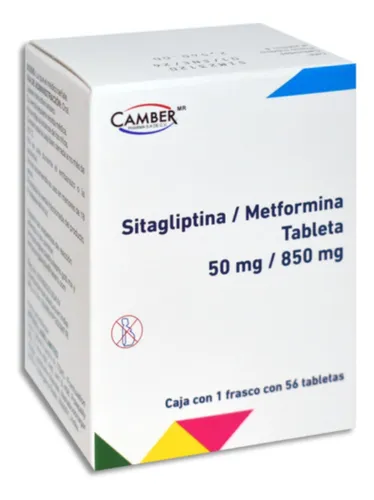 Sitagliptina Metformina 50 Mg 850 Mg Caja 56 Tabletas Camber | Envío gratis