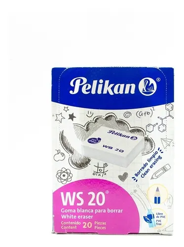 Borrador Goma Blanca Rectangular Pelikan Caja 20 Pzas Ws20 | Meses sin ... Borrador Goma Blanca Rectangular Pelikan Caja 20 Pzas Ws20 | Meses sin ...