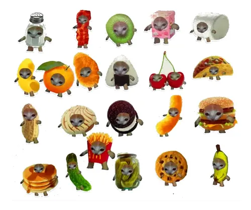 Banana Cat 22 Calcomanías Stickers Brillantes Meme Food Cat | MercadoLibre