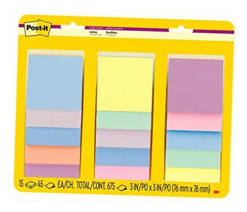 Post It Notas Superadhesivas 3 X 3 Pulgadas Colores Pastel Mercadolibre