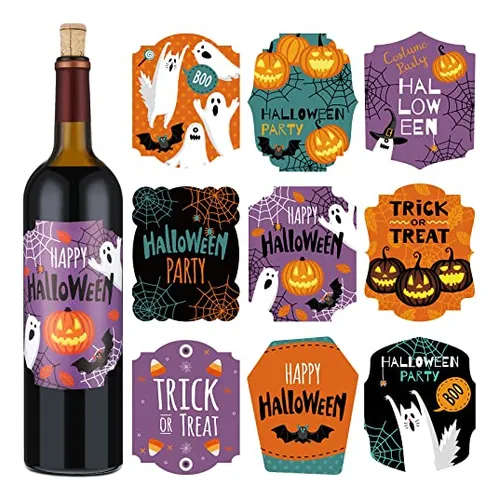 Etiquetas Autoadhesivas Para Botellas De Vino De Halloween, | Meses sin ... Etiquetas Autoadhesivas Para Botellas De Vino De Halloween, | Meses sin ...