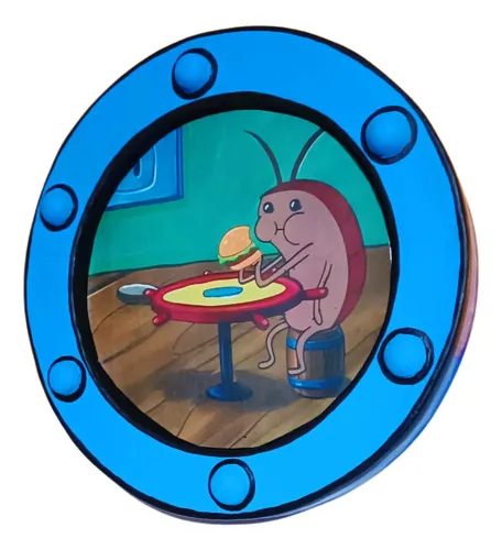 Bob Esponja Ventana Decorativa Marco Para Pared 32 Cm Cuotas Sin Interés