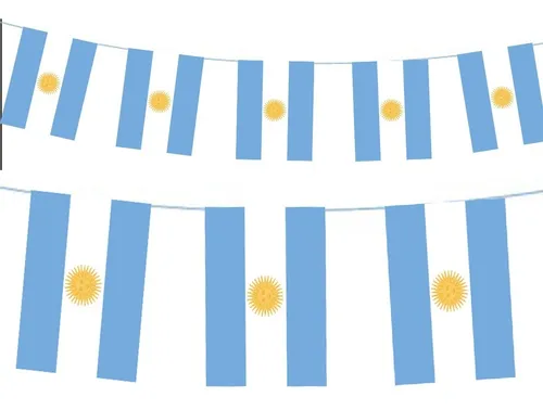 Guirnalda Celeste Blanco Bandera Argentina Decoracion Patrio