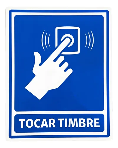 Señalamiento Letrero Toca El Timbre 12x15 Cm Lamina | MercadoLibre